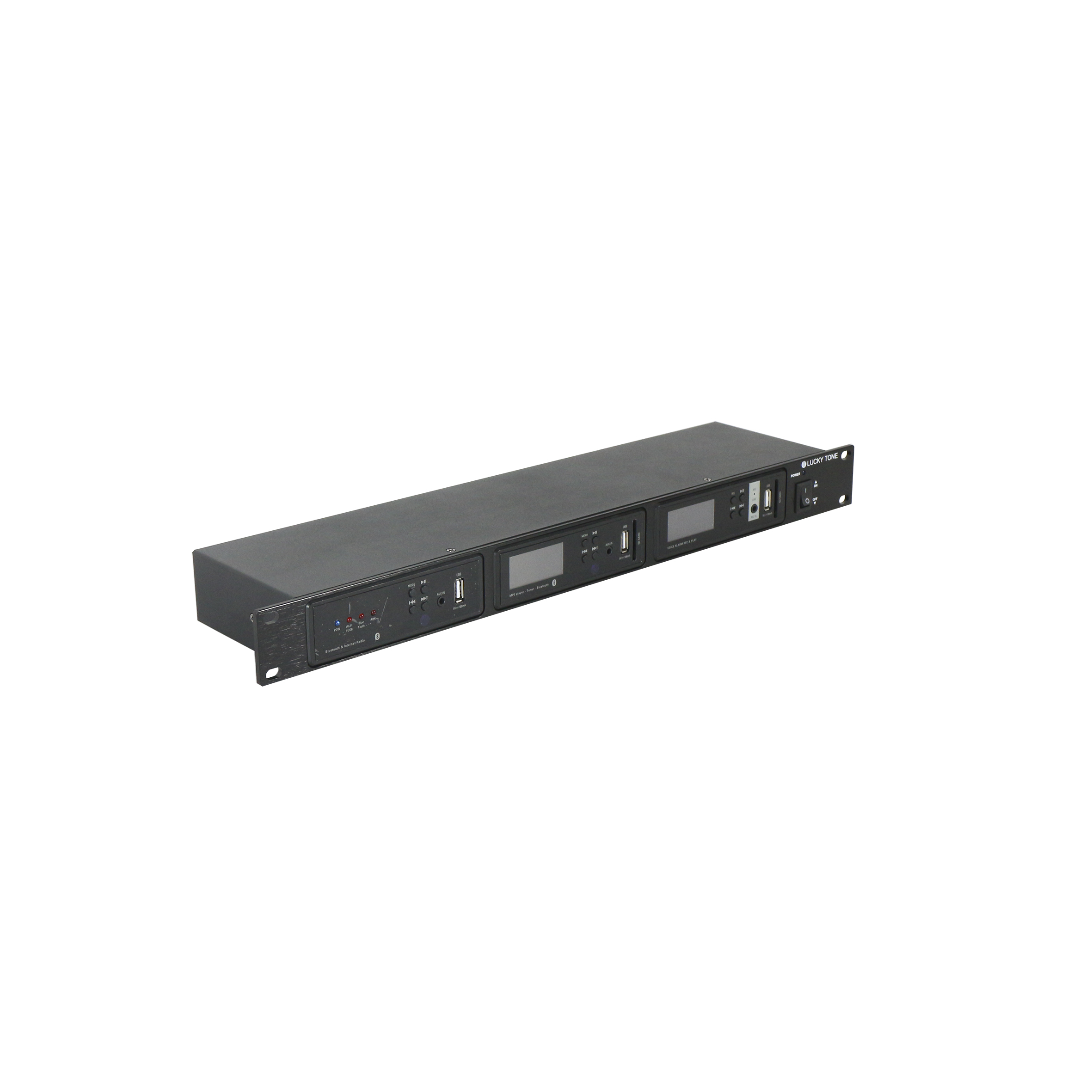 1U 19 inch rack Mount deck for Up to 3 Mplayers - Lucky Tone