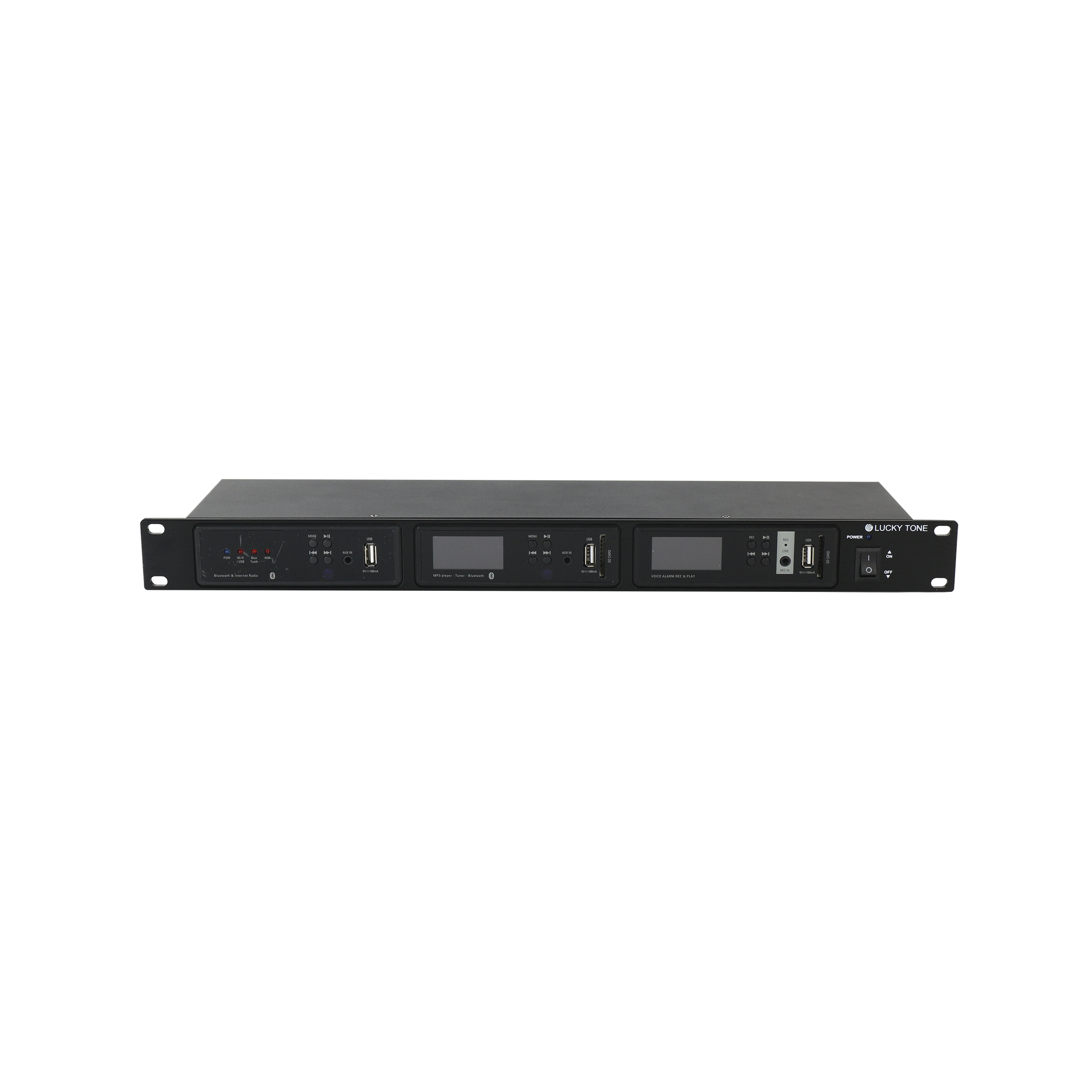 1U 19 inch rack Mount deck for Up to 3 Mplayers - Lucky Tone