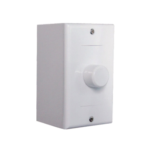 Rectangular Volume Controller with Backbox and 24VDC Override - Lucky Tone
